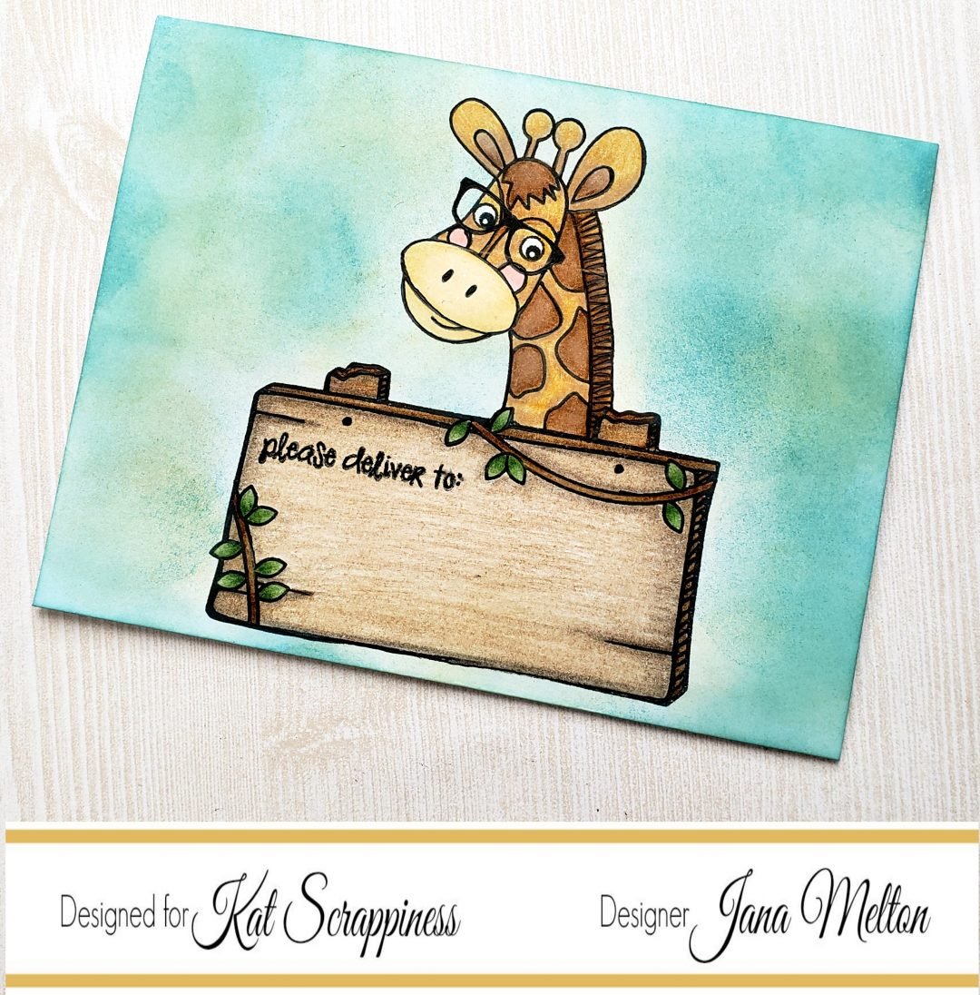 Envelope Art featuring Giraffe Envelope Stamp Set by Kat Scrappiness ...
