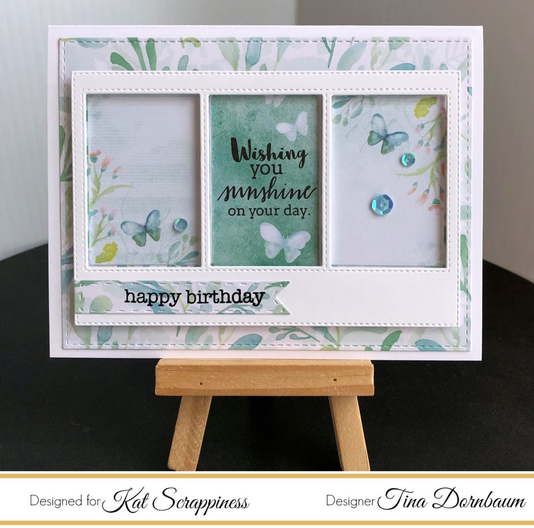 Stitched Multi Window Frame Card | Kat Scrappiness Blog