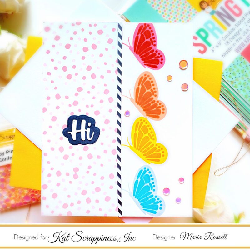 Simple Card with Fluttering By | Kat Scrappiness Blog