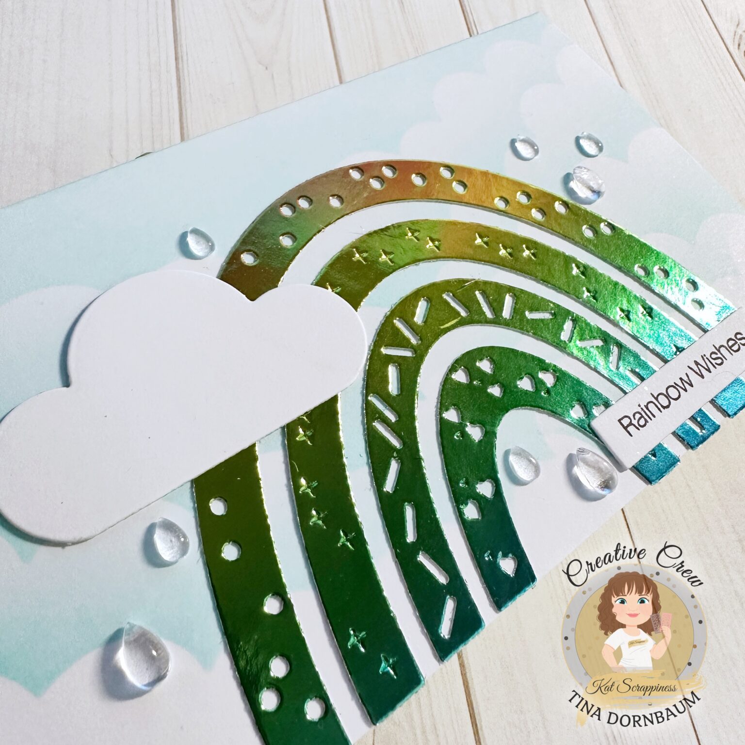 Rainbow Wishes Mini Slimline Card | Kat Scrappiness Blog